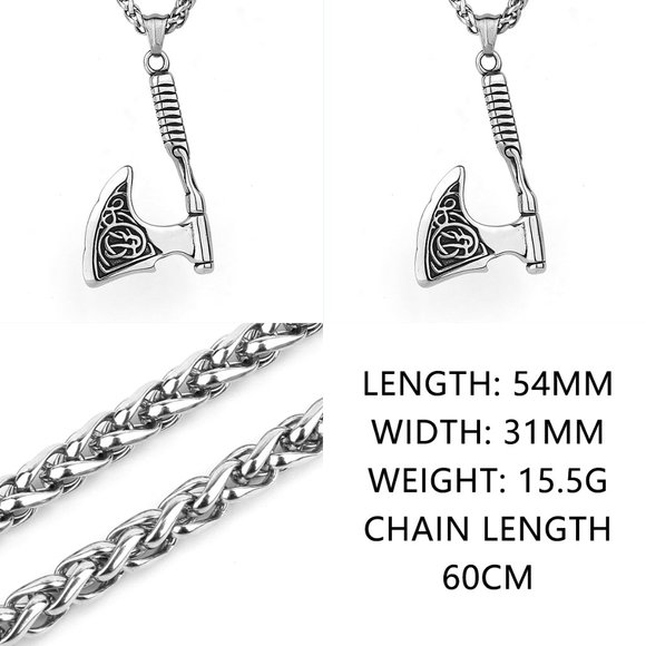 Accessories | Viking Axe Phoenix Rune Amulet Double Sided Rune Pendant ...